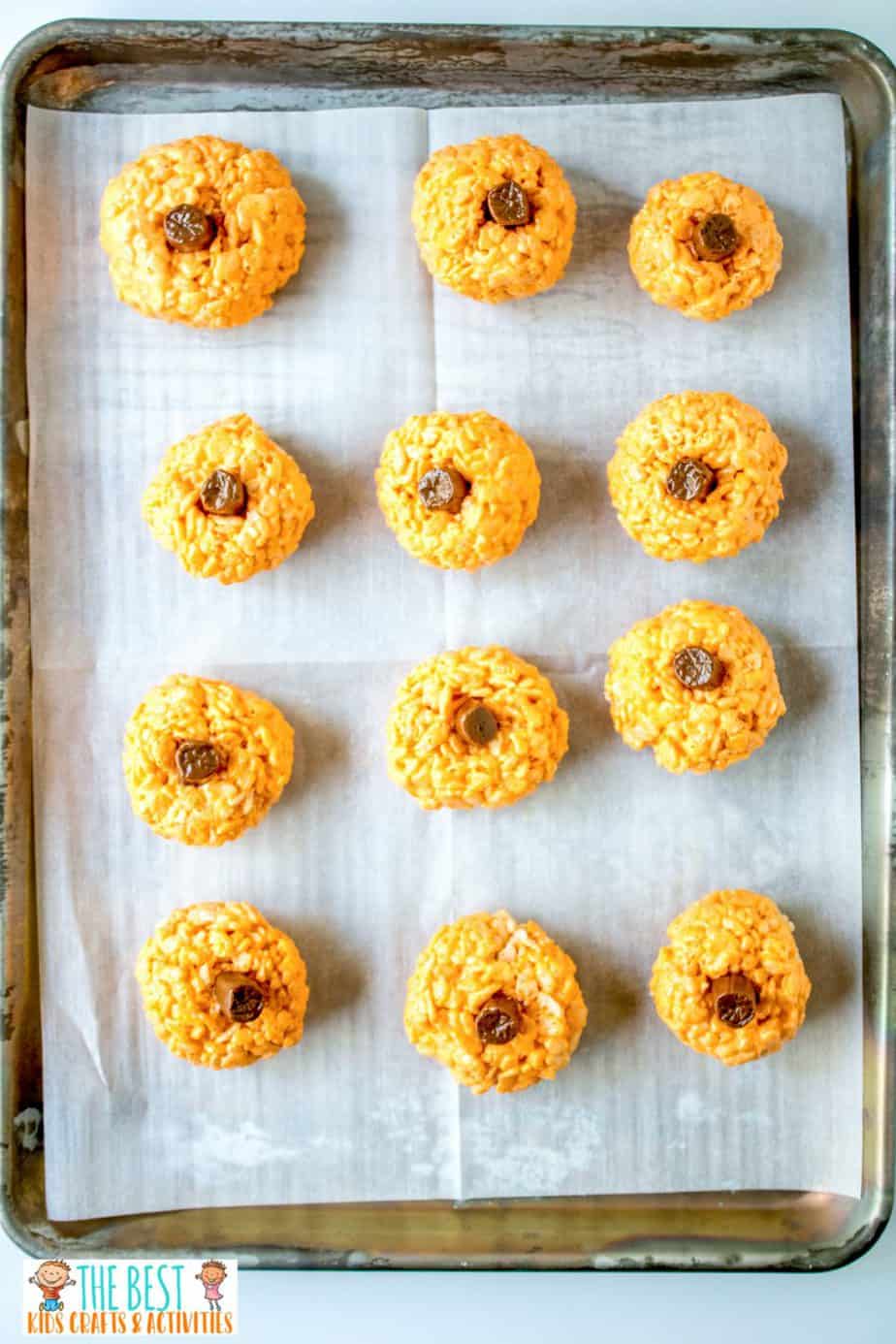 Pumpkin Rice Krispie Treats • The Best Kids Crafts and Activities