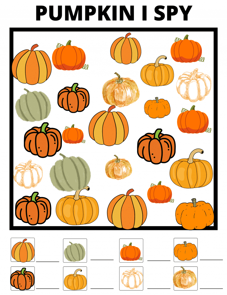 Free Thanksgiving I Spy Printables • The Best Kids Crafts and Activities