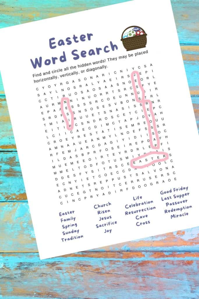 Religious Easter Word Search Printable