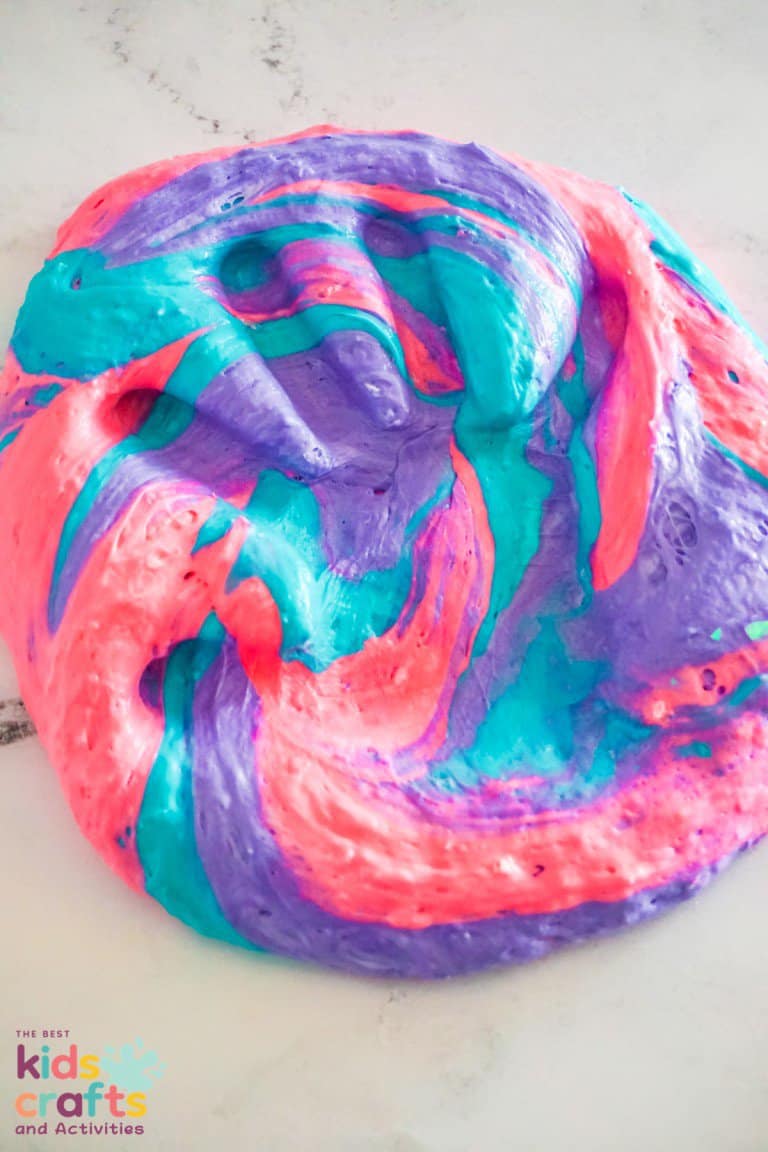 Rainbow Fluffy Unicorn Slime Recipe • The Best Kids Crafts and Activities