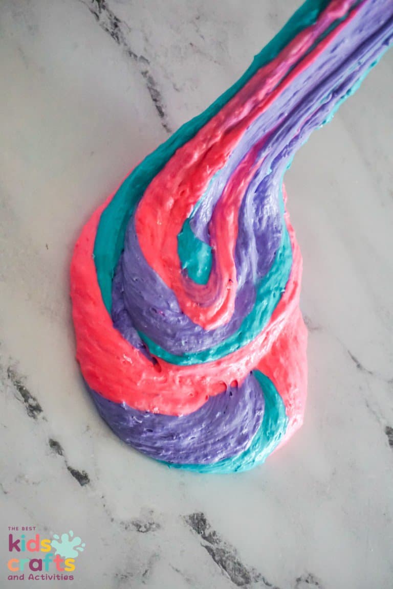 Rainbow Fluffy Unicorn Slime Recipe • The Best Kids Crafts and Activities