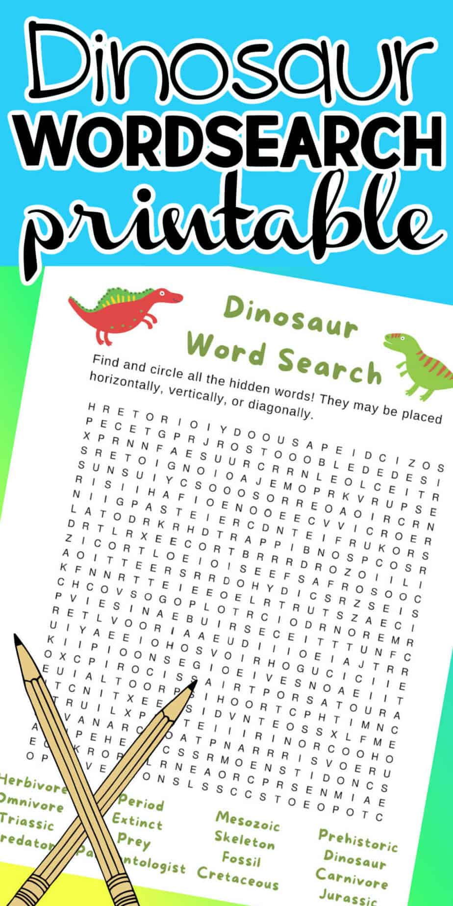 Dinosaur Word Search Printable