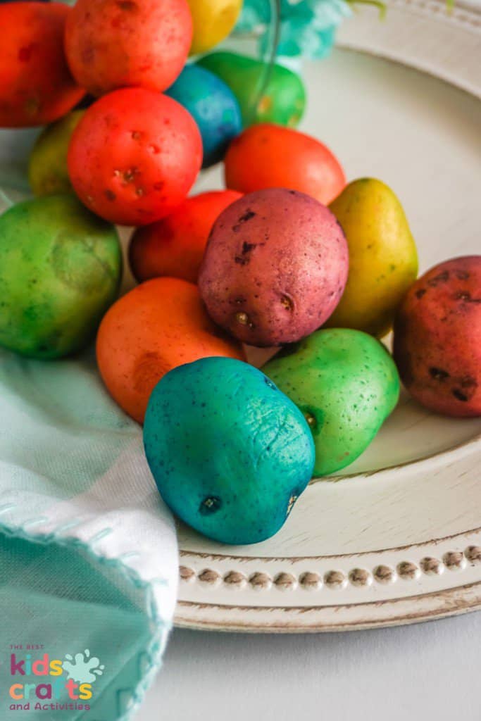 Easter Egg Dyed Potatoes • The Best Kids Crafts and Activities