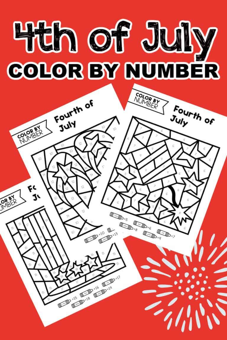 4th of July Color by Number Printable