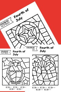 4th of July Color by Number Printable