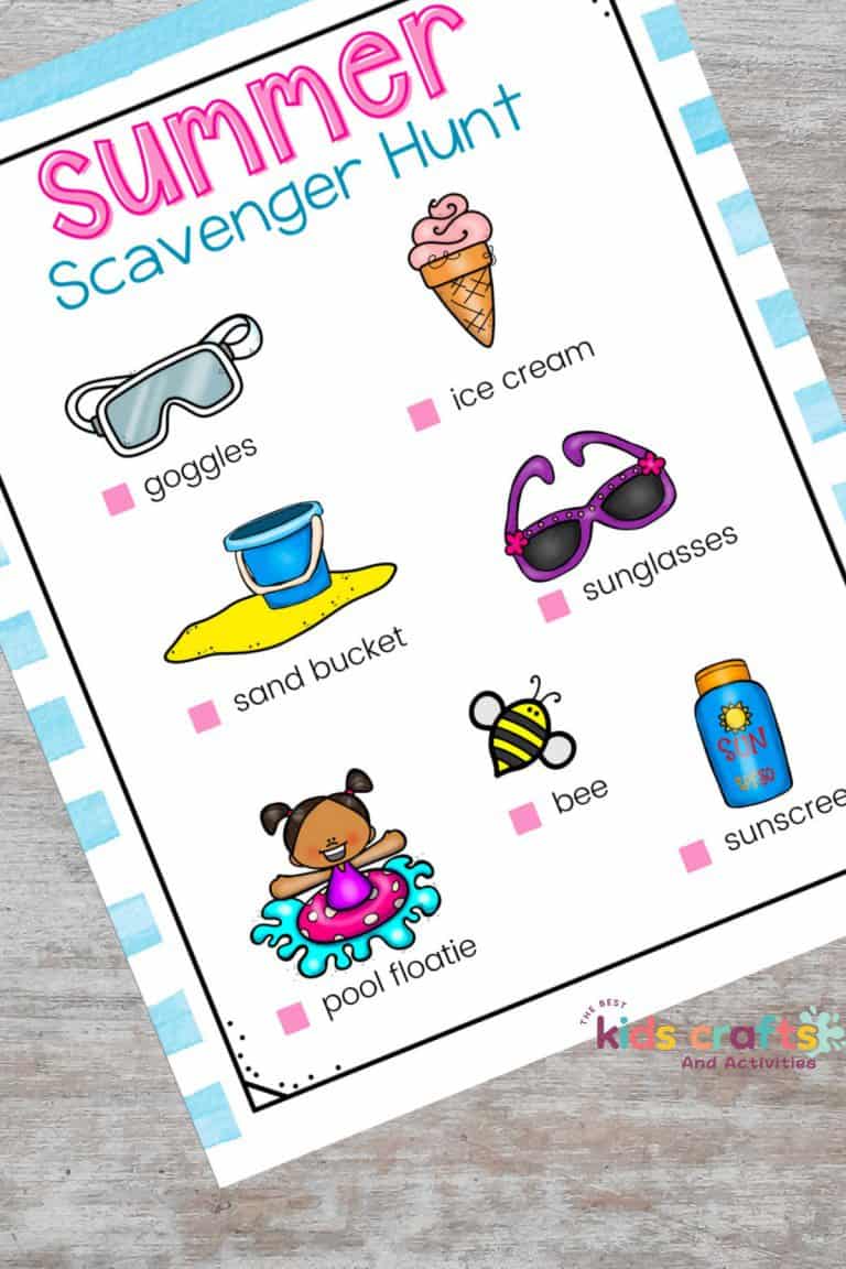 Summer Scavenger Hunt Printable • The Best Kids Crafts and Activities