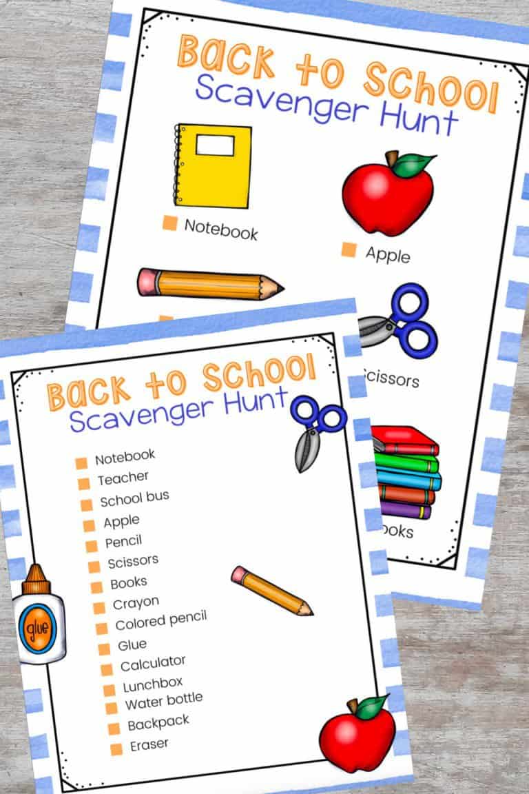 Back to School Scavenger Hunt Printable • The Best Kids Crafts and ...